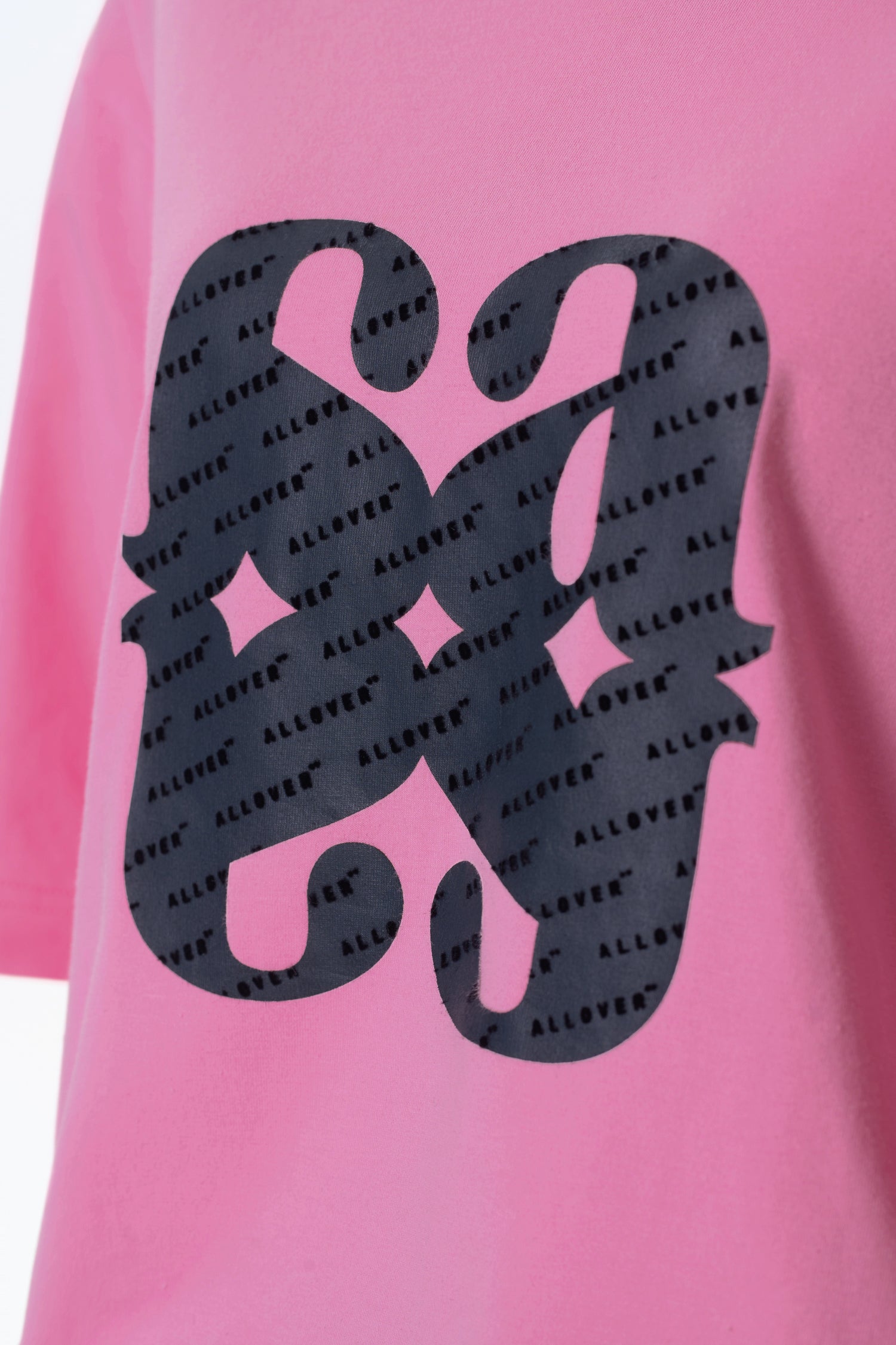 MONOGRAM LOGO FLOCKING T-SHIRT (PINK) – ALLOVER
